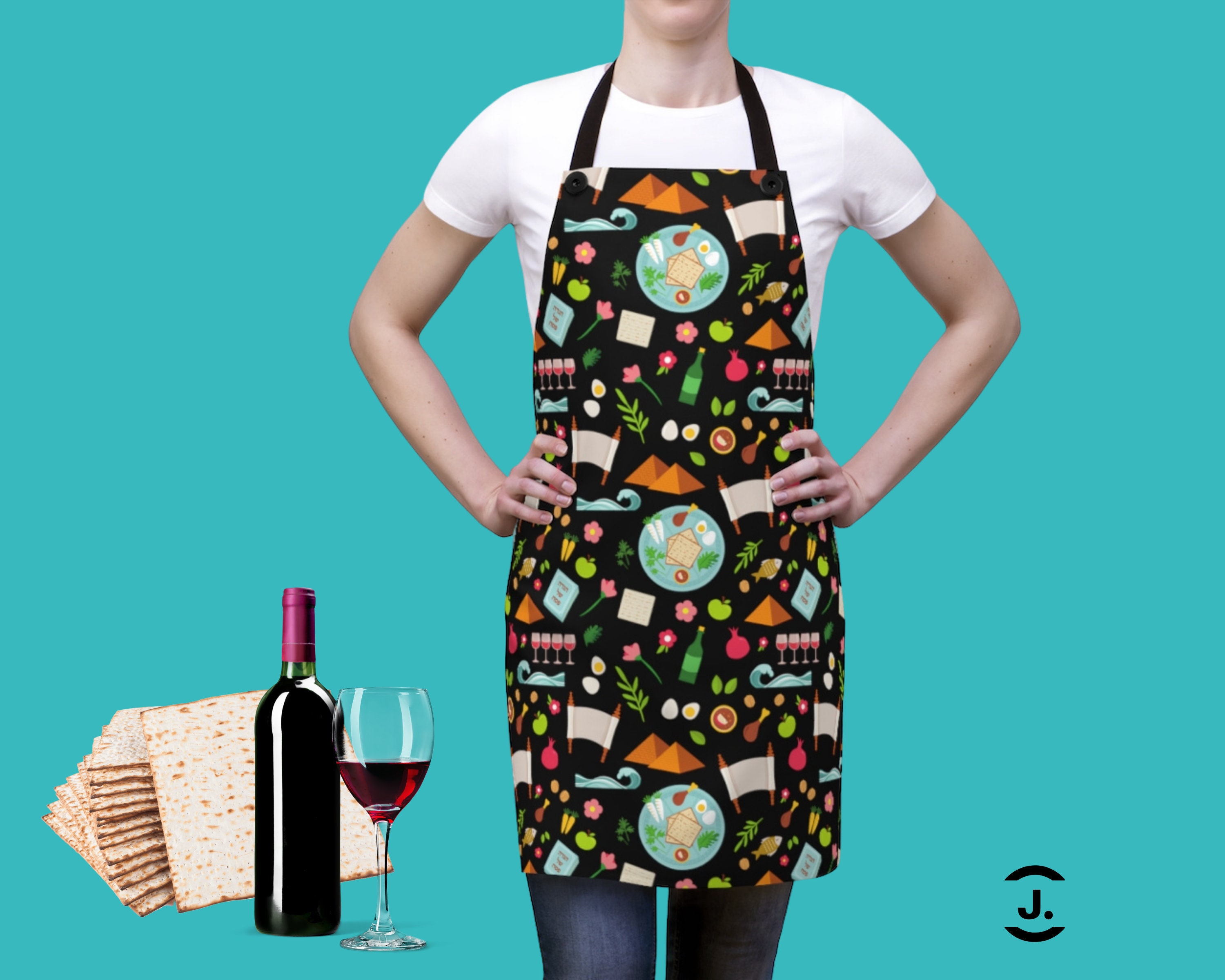 Passover Print Apron, Jewish Apron, Passover Gift Apron, Happy Passover ...