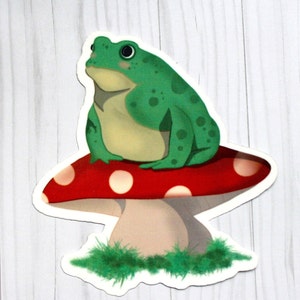 Toad on Toadstool Sticker - Etsy