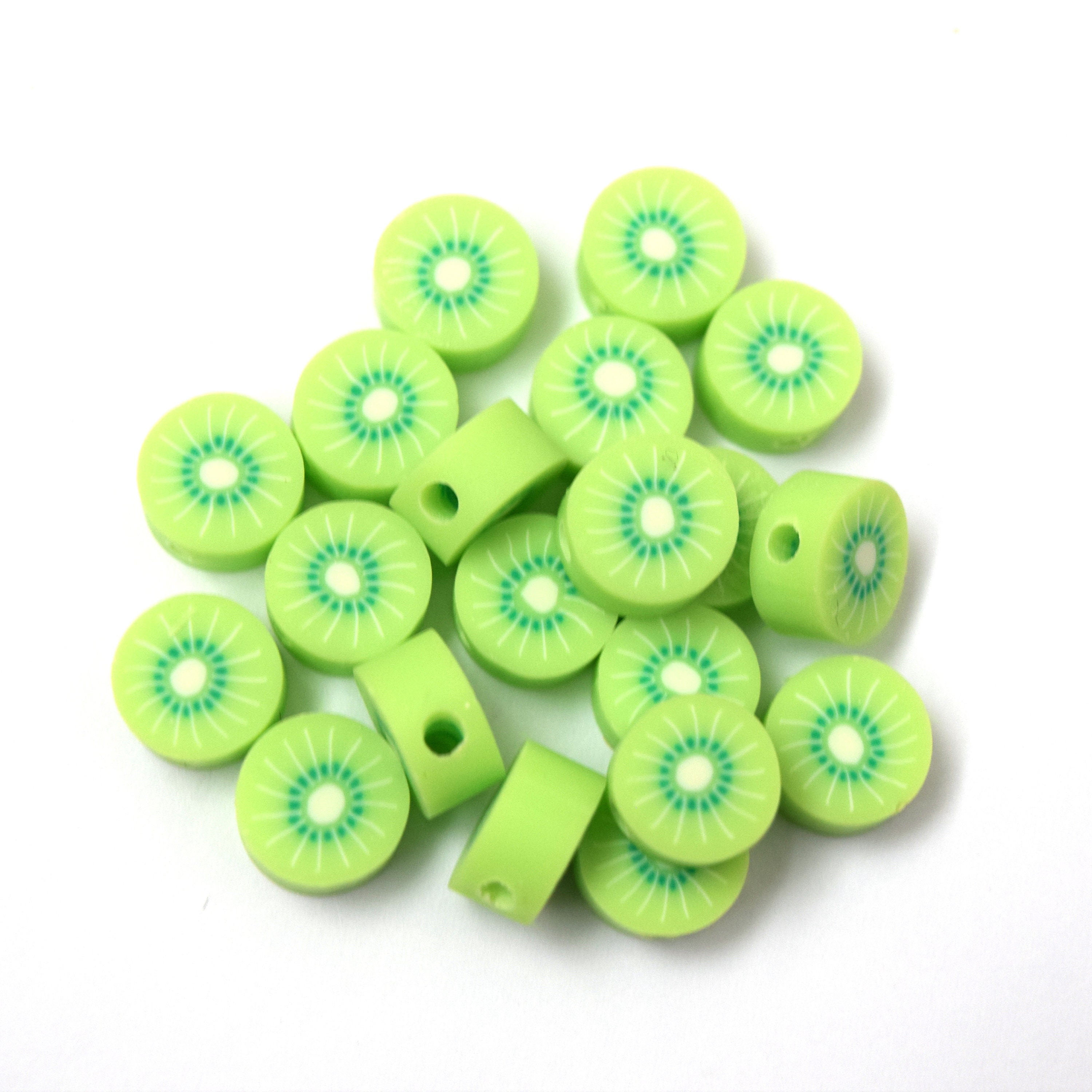 Pack of 20 10mm Polymer Clay Kiwi Fruit Beads | Etsy