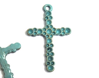 Blue Enamel Cross | Etsy