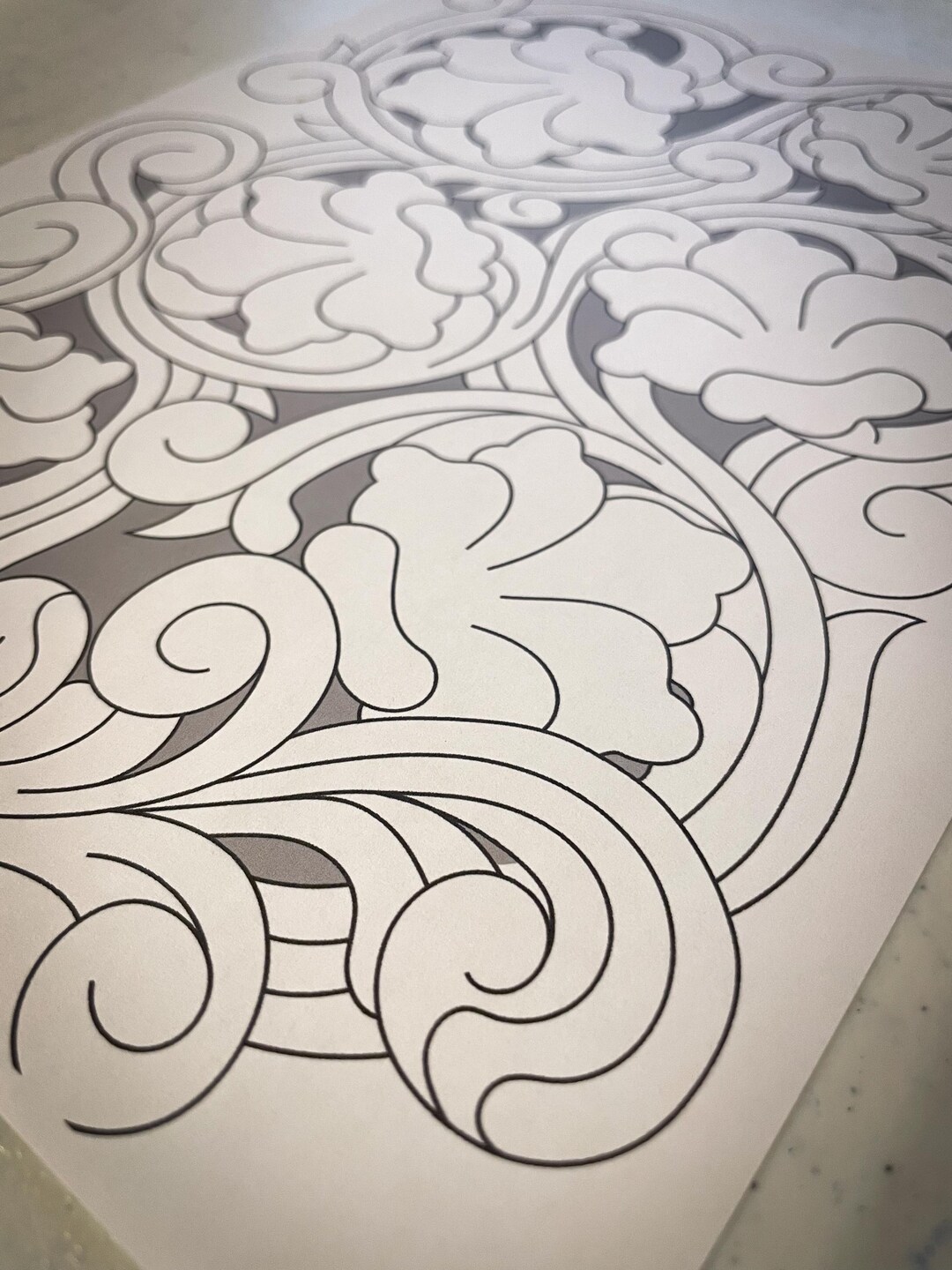 Western Floral Leather Tooling Pattern, Leatherwork Carving Pattern ...