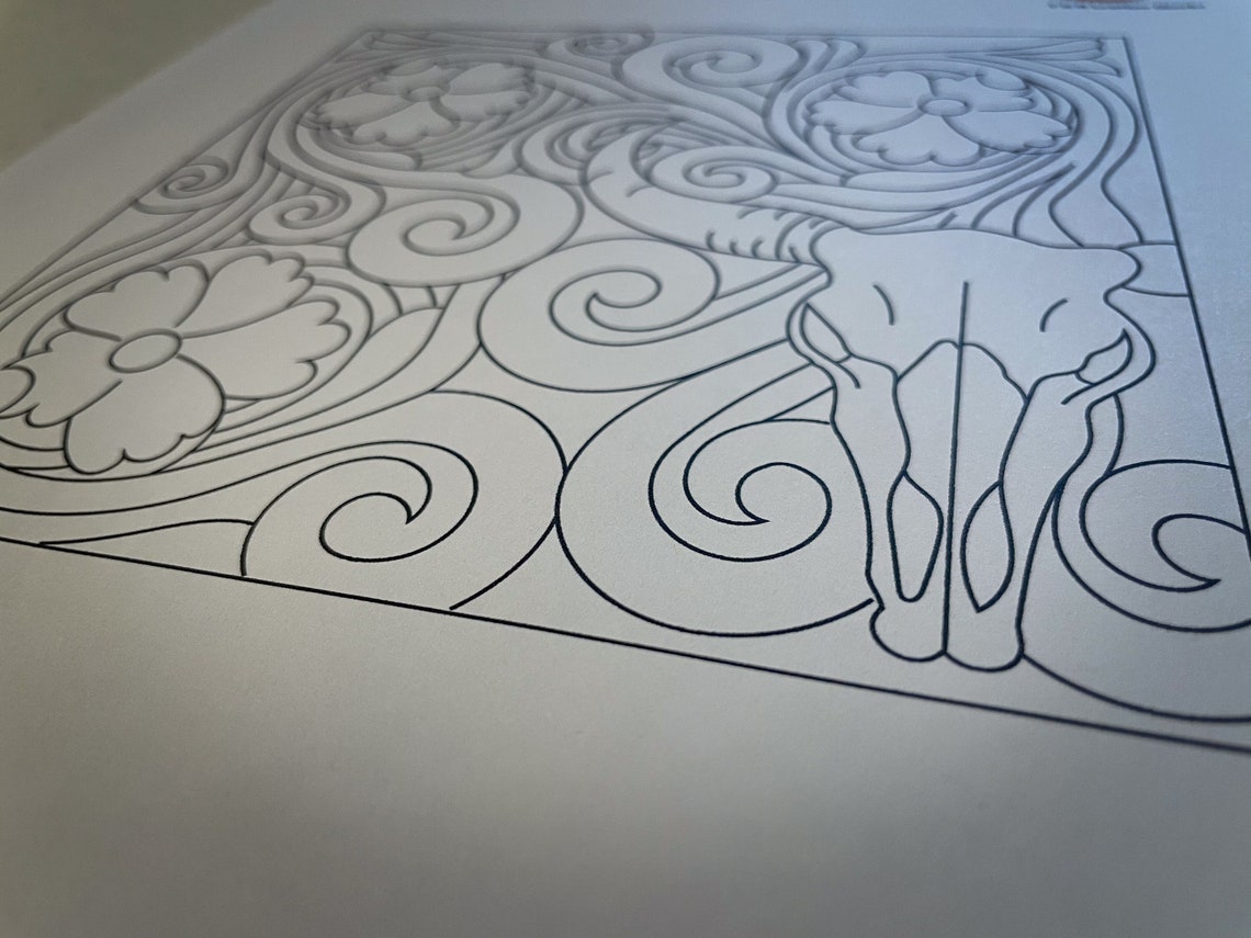 Roper Wallet Leather Tooling Pattern, Western Floral Bull Skull Pattern ...