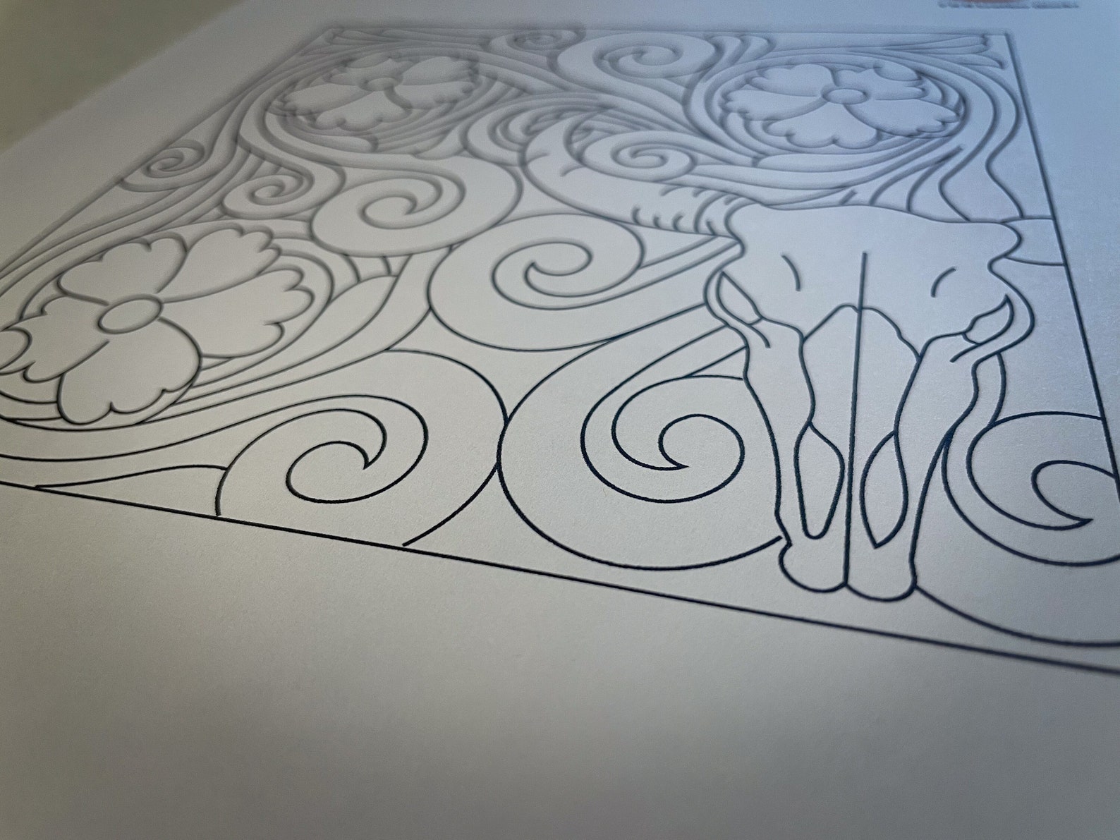 Roper Wallet Leather Tooling Pattern, Western Floral Bull Skull Pattern ...