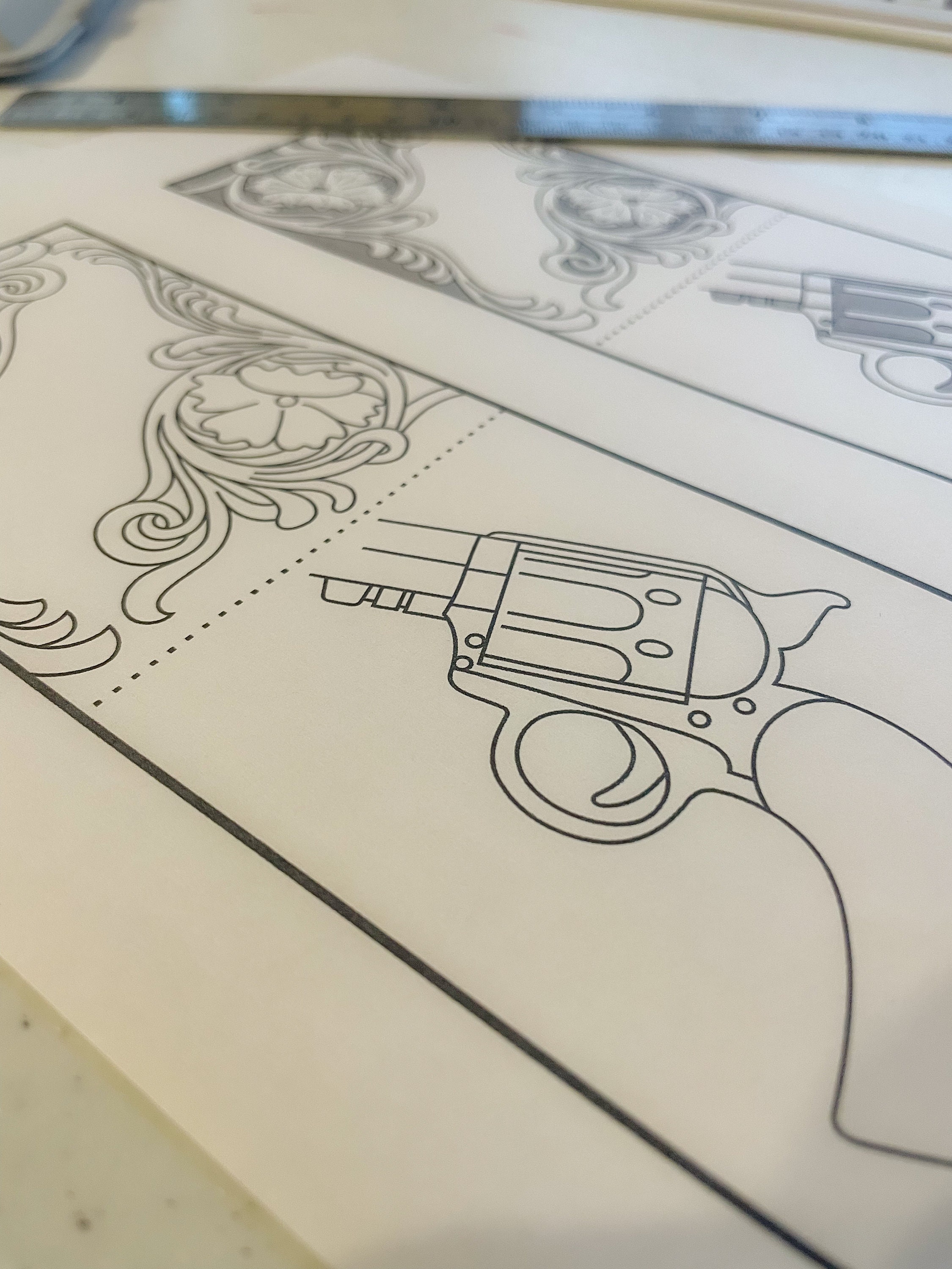 Bi-fold Wallet Tooling Pattern, Bisley Revolver Design Pattern ...