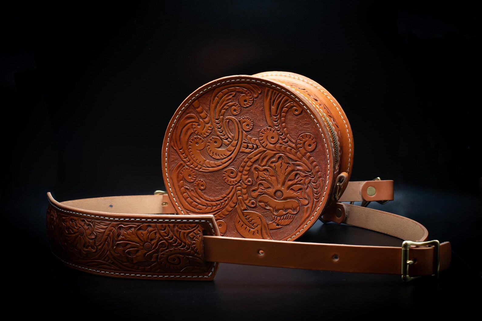 Handmade Leather Rope Can Purse, Canteen Purse, Round Purse, Western ...