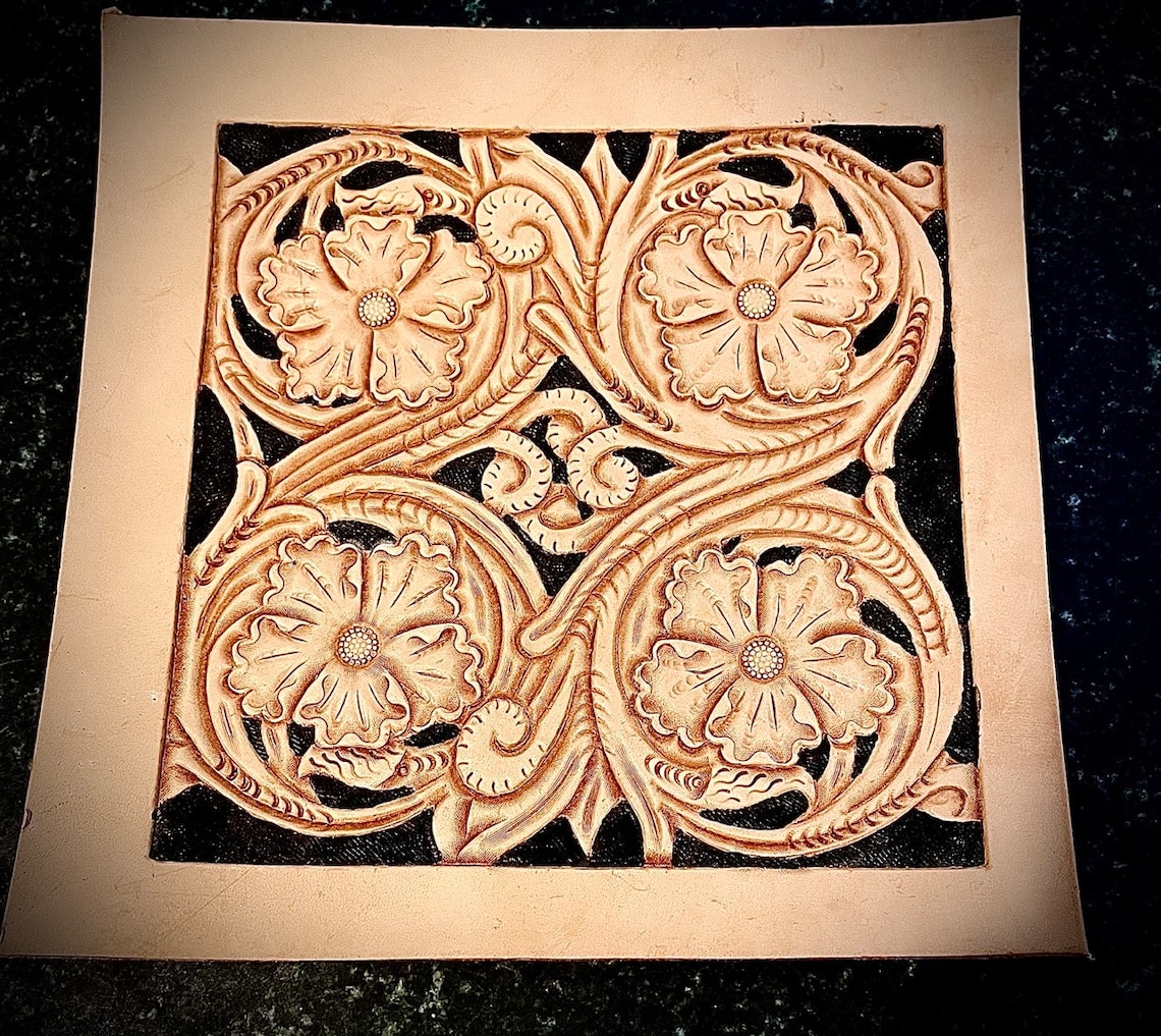 Roper Wallet Tooling Pattern, Western Floral Pattern, Sheridan Floral ...