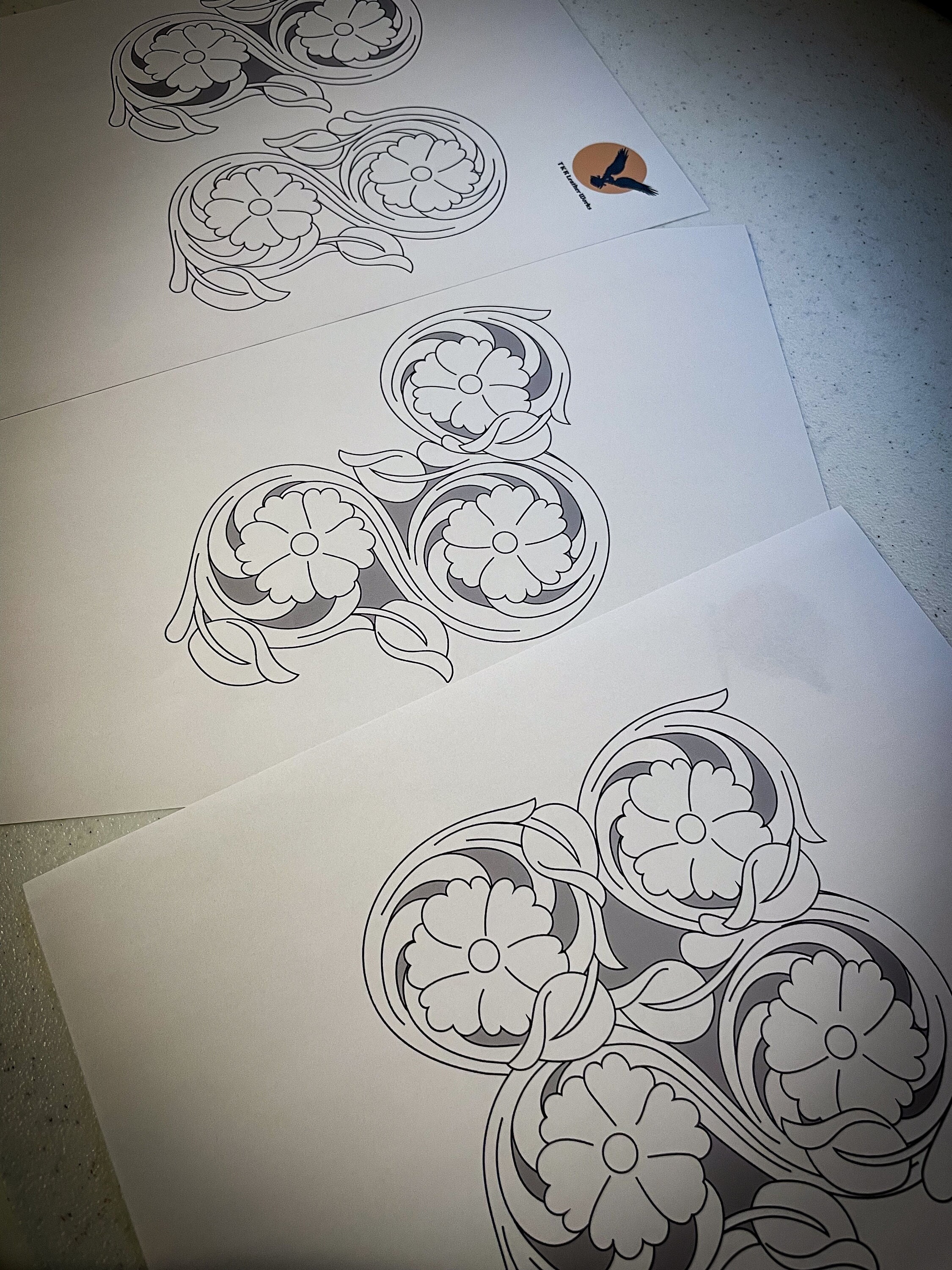 Roper Wallet Tooling Bundle, Western Floral Patterns, Sheridan Floral ...