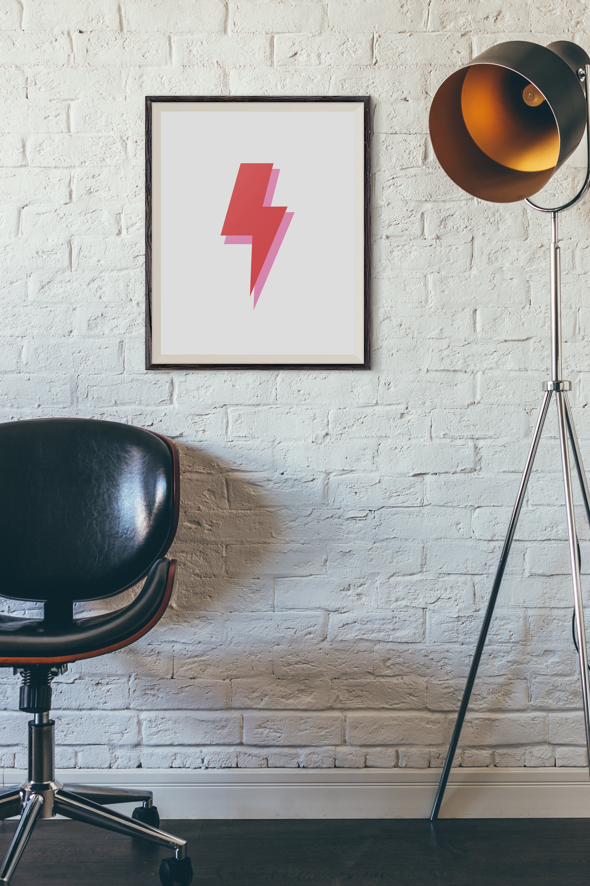 Pink Thunder Wall Art Thunders Print Pink Red Printtrendy | Etsy