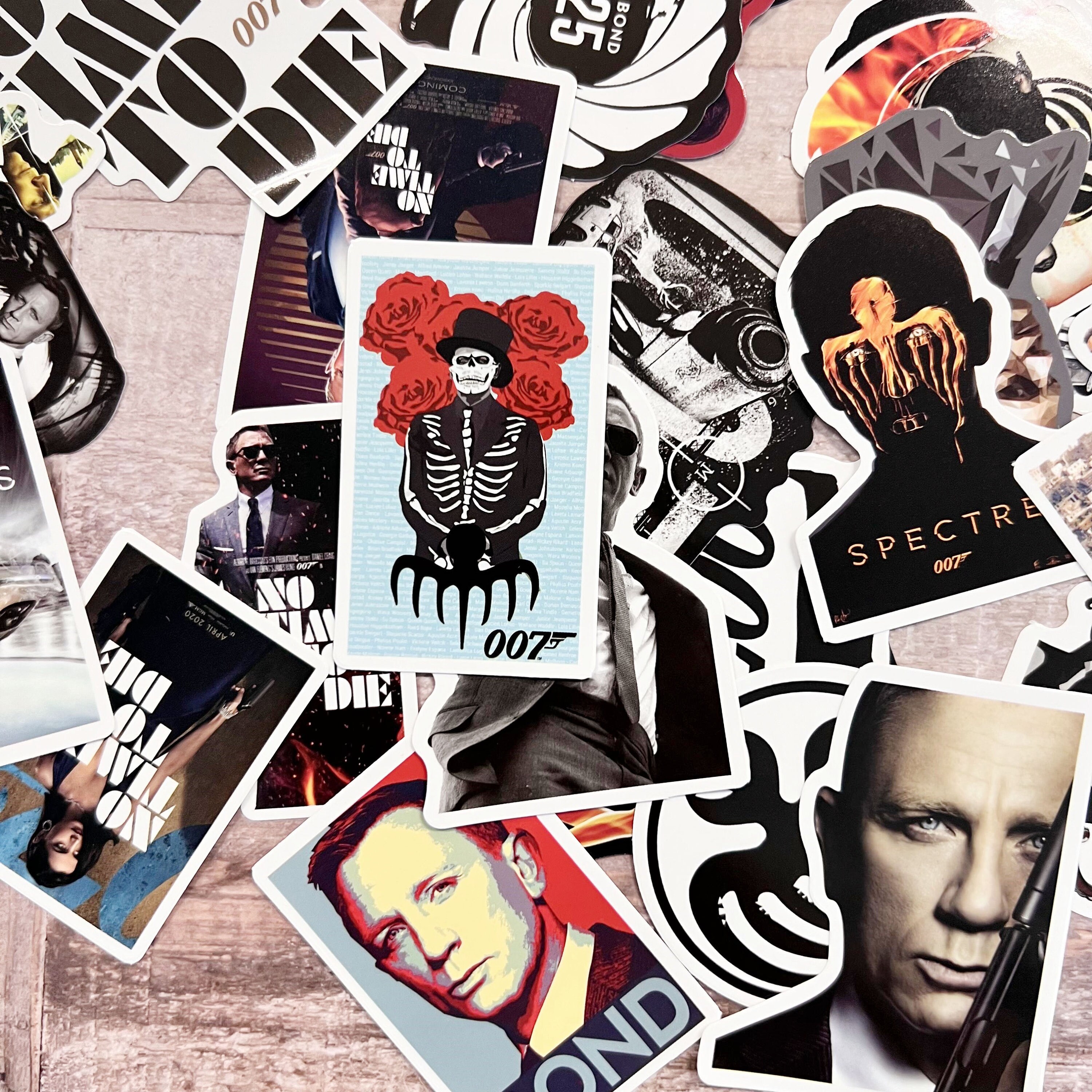 50 Classic Movie James Bond 007 Stickers Cool Mixed Colors Sticker Lot ...