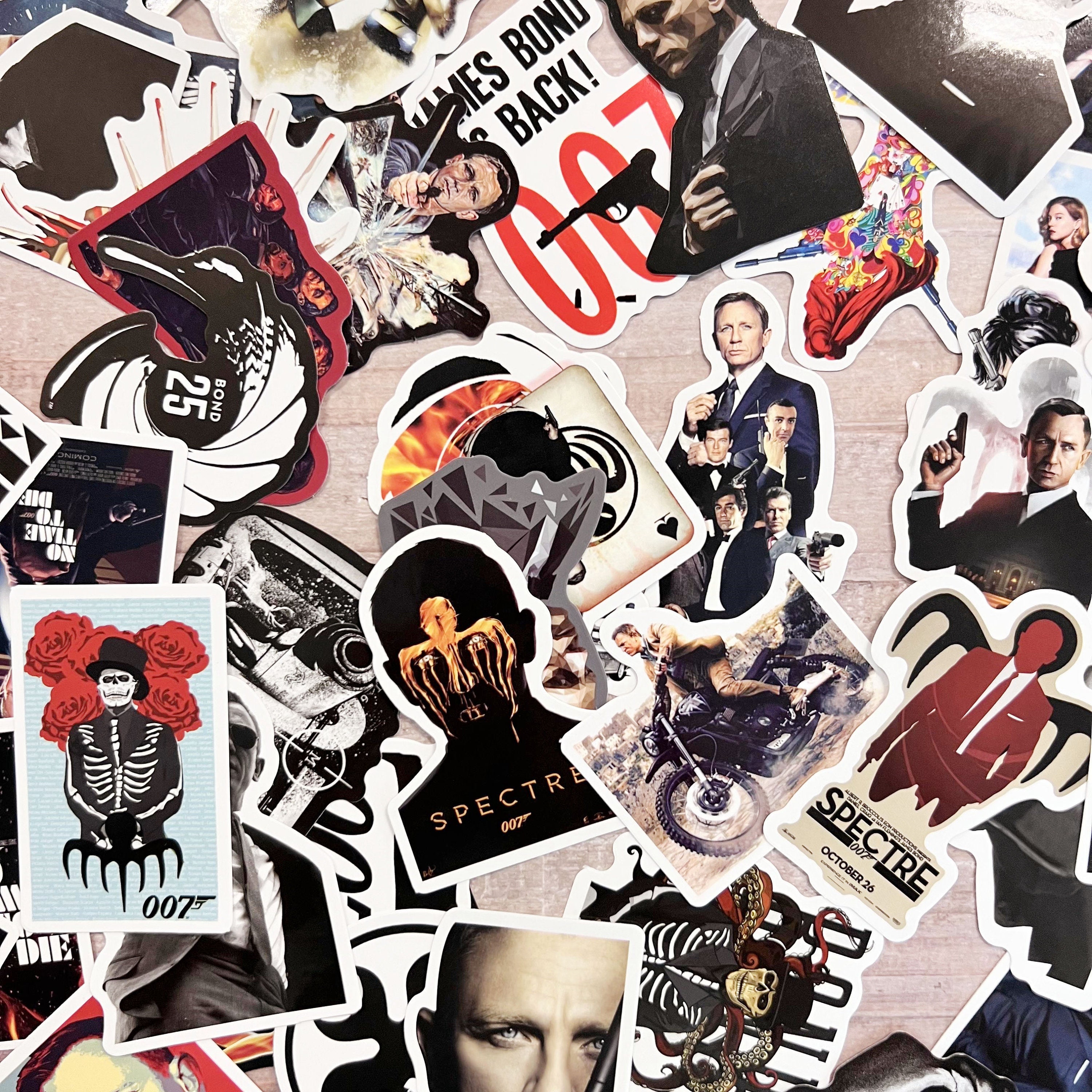 50 Classic Movie James Bond 007 Stickers Cool Mixed Colors Sticker Lot ...