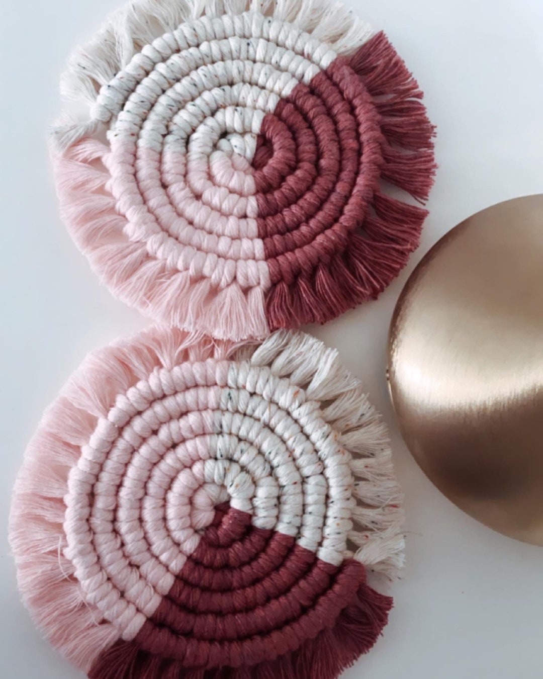 Macramé Coaster Macramé Coaster Candle Coaster X2 - Etsy