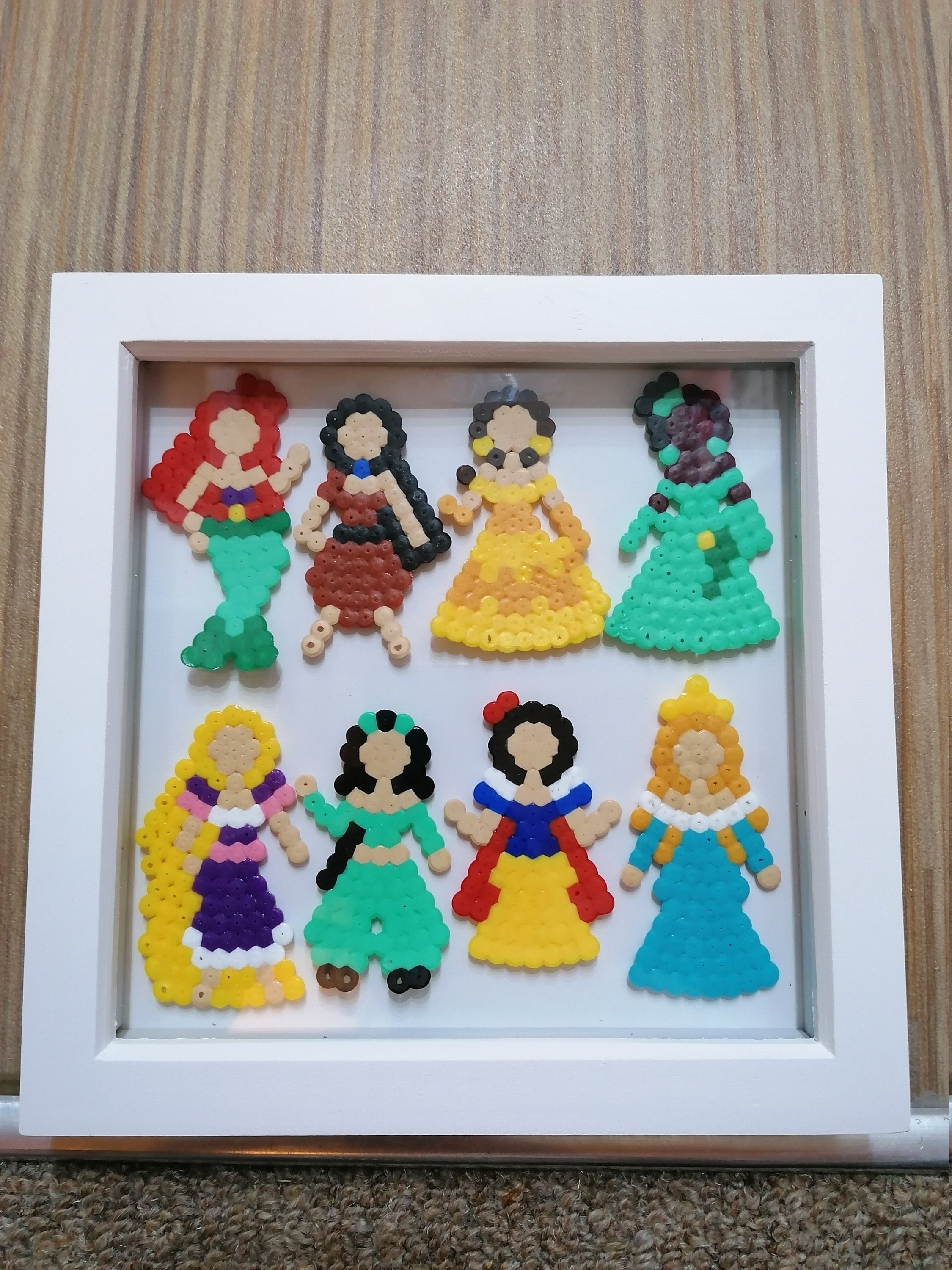 Disney Princess Homemade Hama Bead Deep Photo Box Frame - Etsy