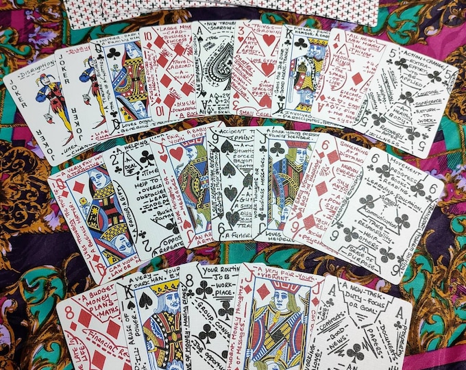 Cartomancy Learner Deck Handprinted & Cartomancy Method Booklet - Etsy