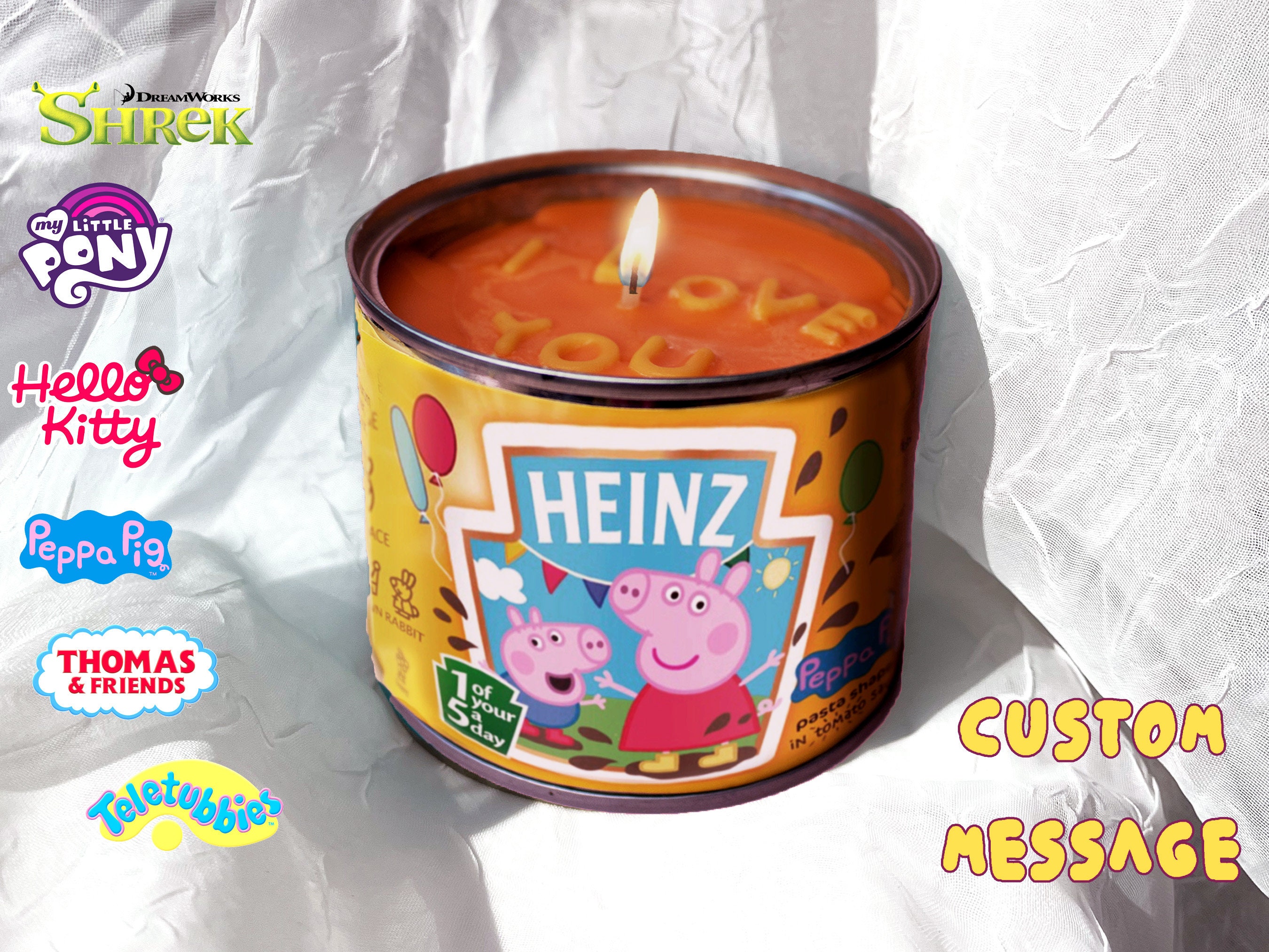 Heinz Alphabetti Soy Wax Candle Pasta Shapes Custom Gift - Etsy UK