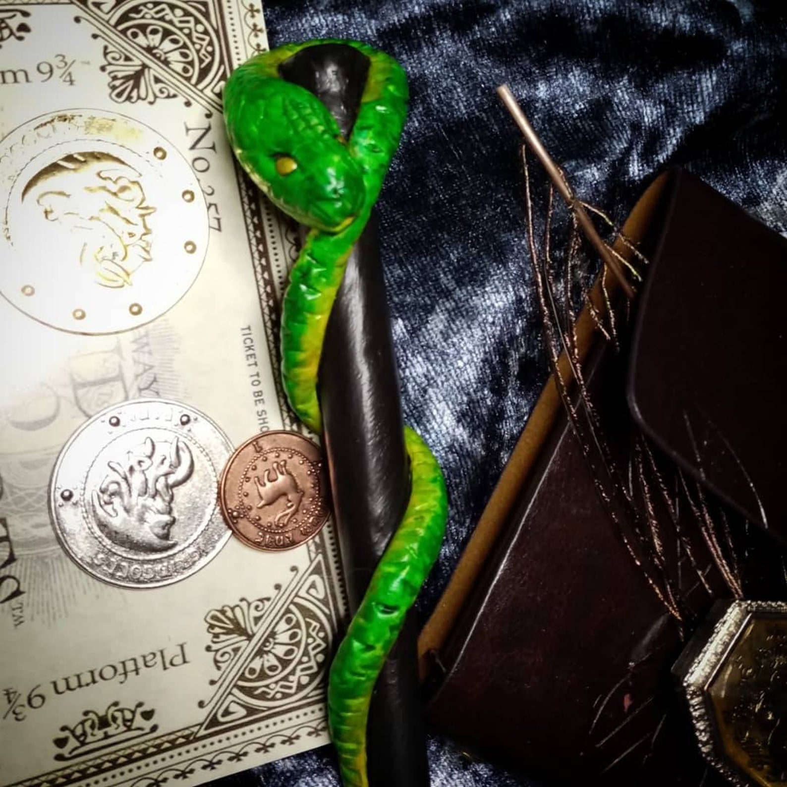 Snake wrapped wand /magic wand/ slytherin / Basilisk /magic/ | Etsy