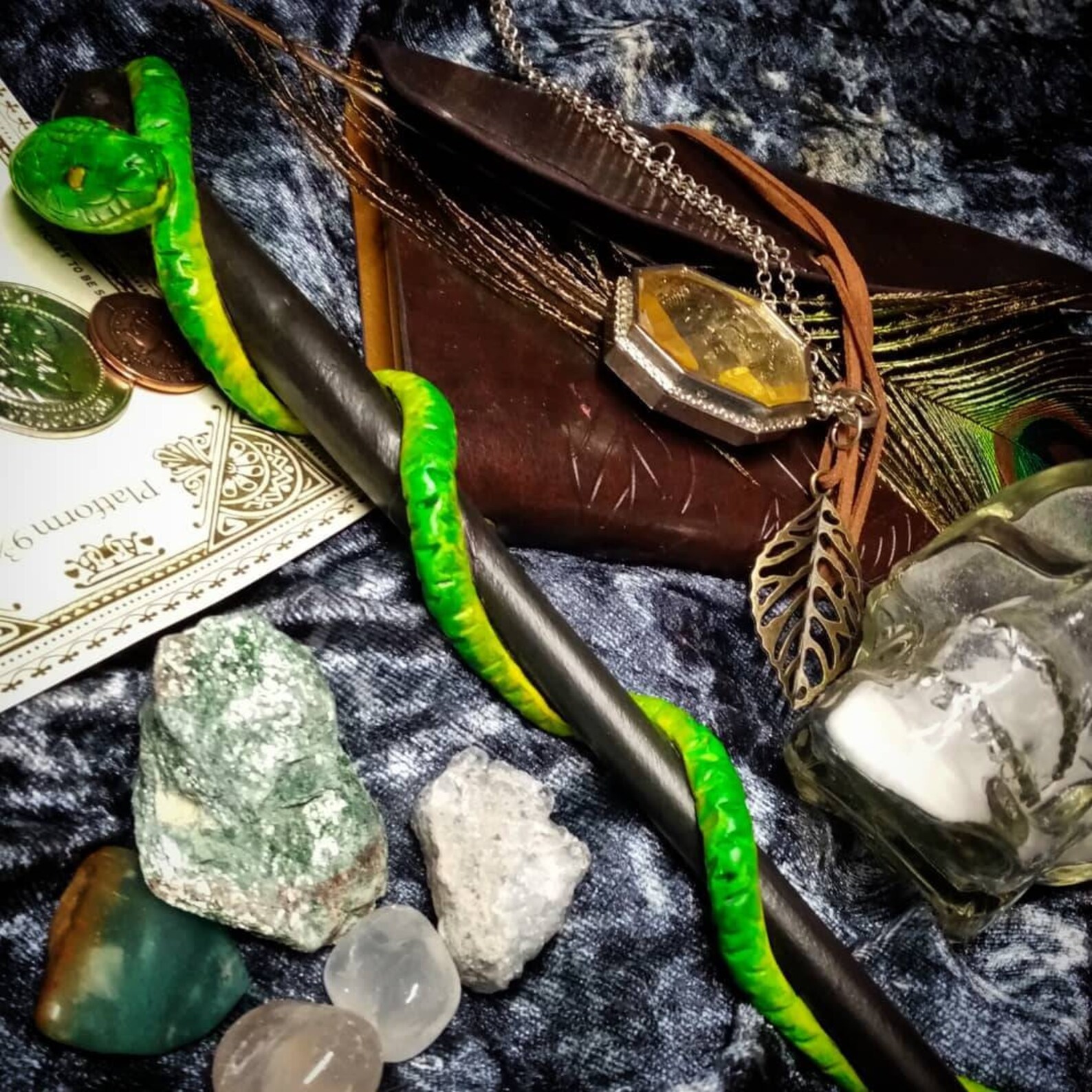 Snake wrapped wand /magic wand/ slytherin / Basilisk /magic/ | Etsy