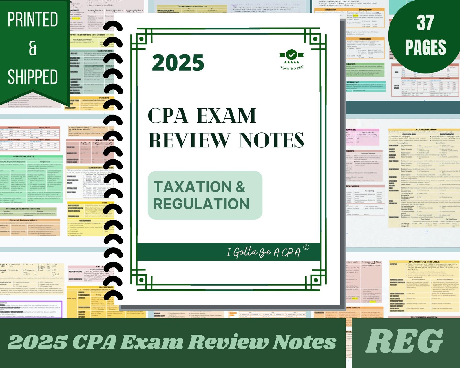 2025 CPA Exam Review Notes | 3 Core Sections Bundle | Printed & Shipped ...