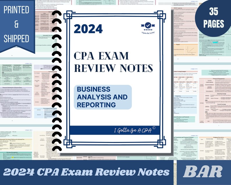 2024 | CPA Exam Review Notes - 3 Discipline Sections Bundle | Printed ...