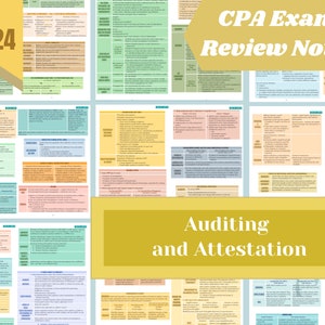 2024 | CPA Exam Review Notes - 6 Sections Complete Bundle | Digital ...