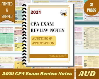 2022 Printed & Shipped CPA Exam Review Notes AUD 31 | Etsy