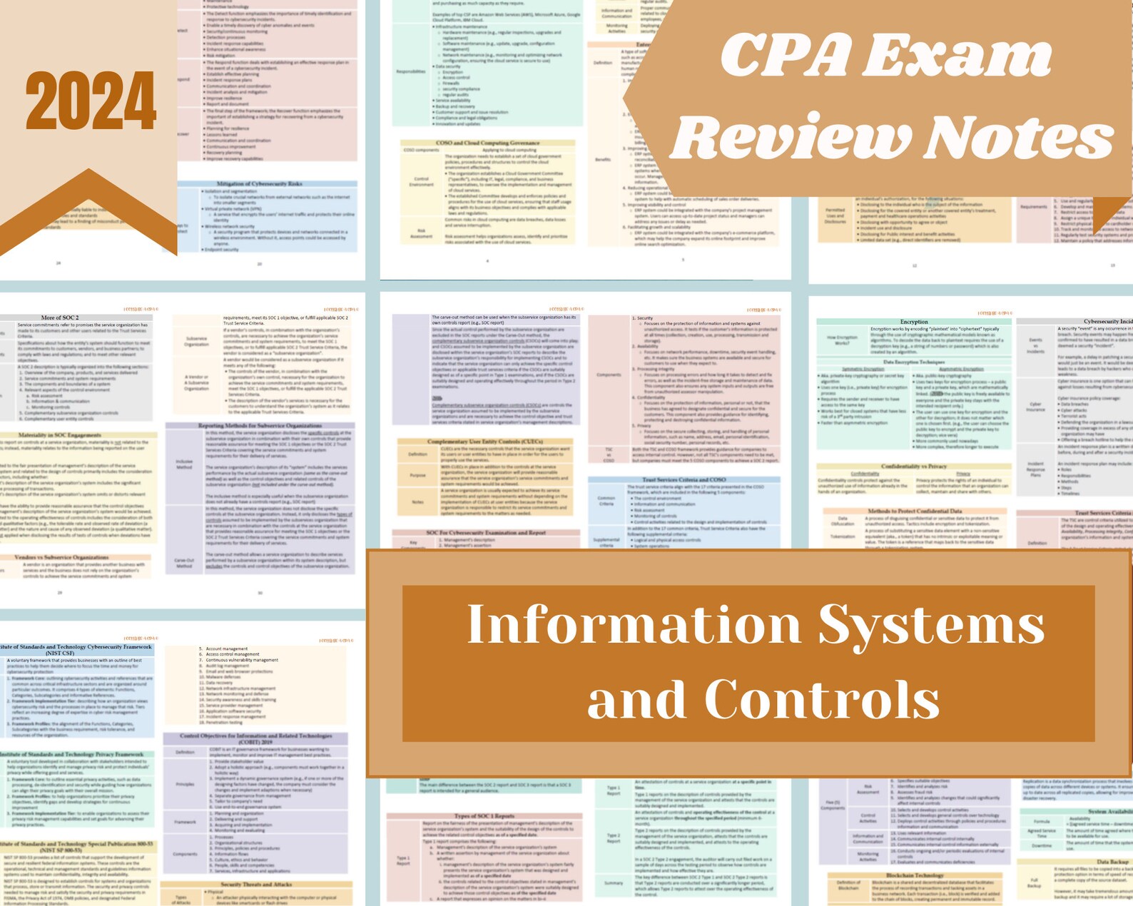 2024 | CPA Exam Review Notes - 6 Sections Complete Bundle | Digital ...