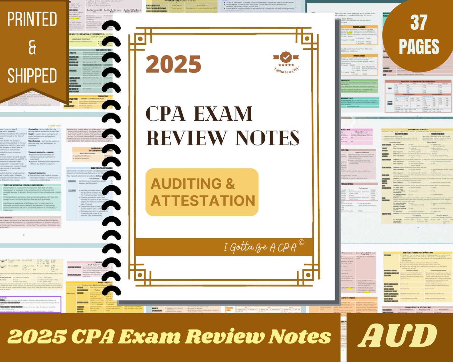 2025 CPA Exam Review Notes | 3 Core Sections Bundle | Printed & Shipped ...