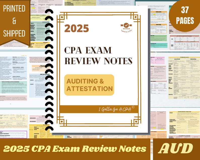2025 CPA Exam Review Notes | 3 Core Sections Bundle | Printed & Shipped ...