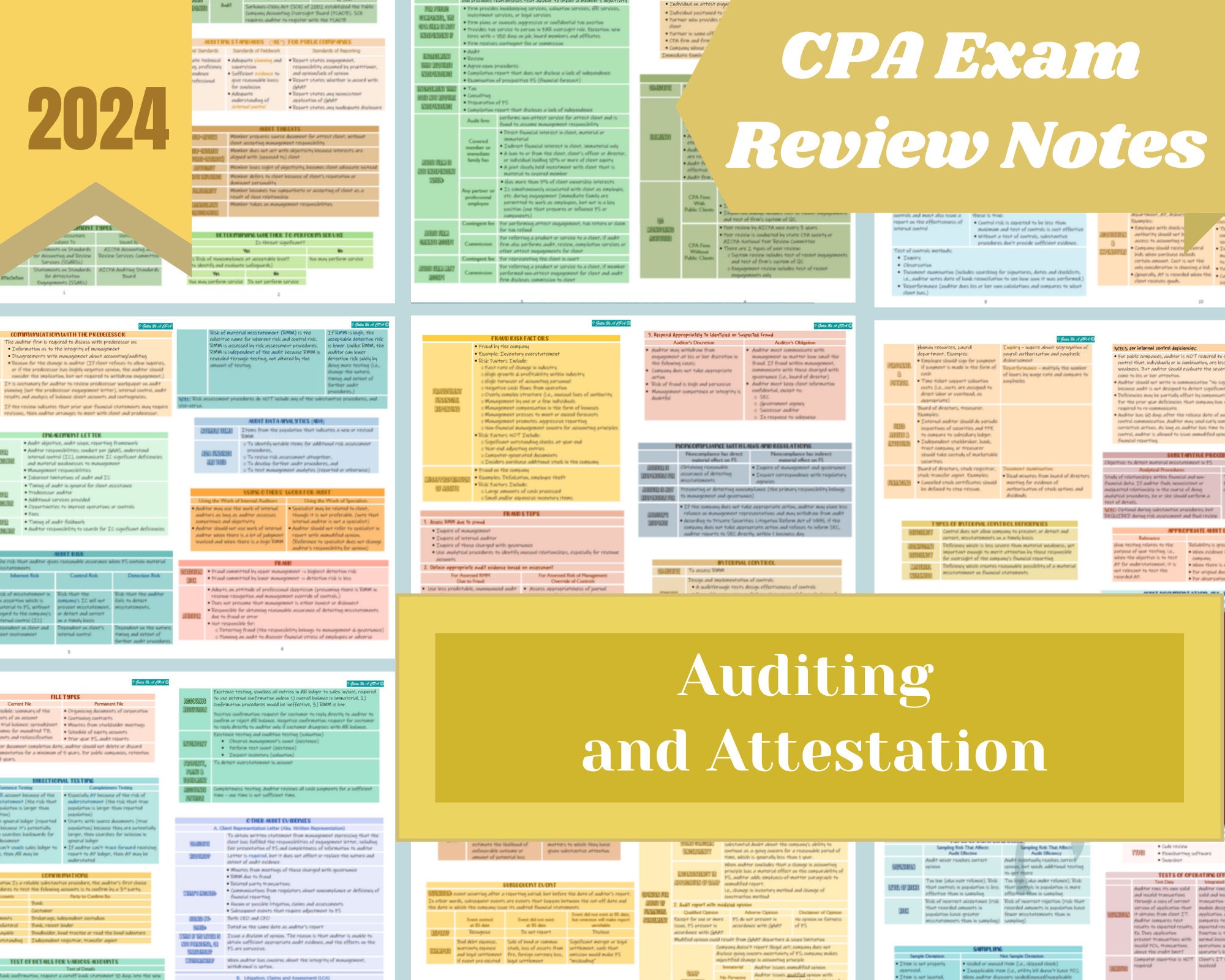 2024 CPA Exam Review Notes AUD Digital Download 37 Pages 2024 Edition ...