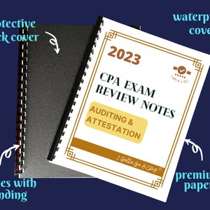 2023 | CPA Exam Review Notes - AUD | Printed & Shipped | 31 Pages ...