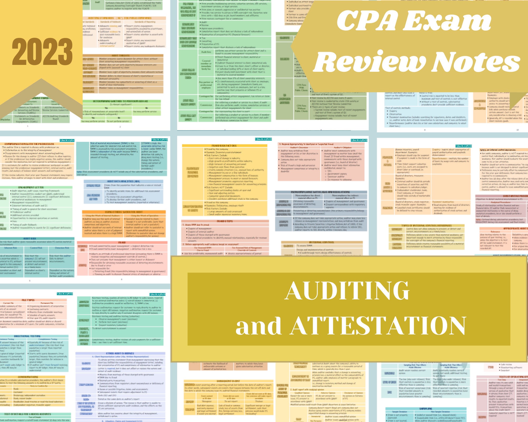 2023 | CPA Exam Review Notes - AUD | Digital Download | 31 Pages | 2023 ...