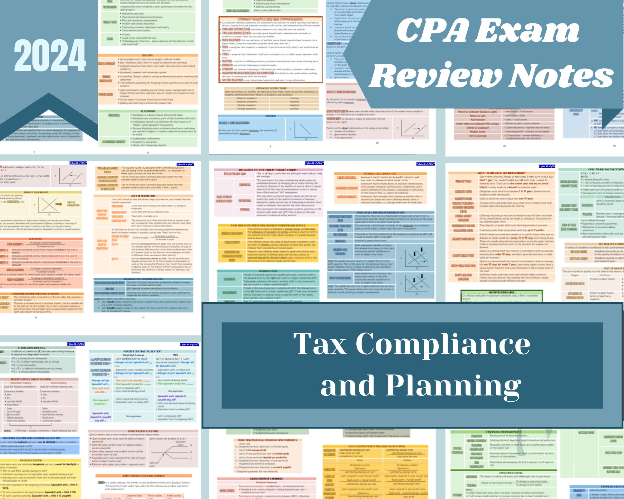 2024 CPA Exam Review Notes 3 Discipline Sections Bundle Digital ...