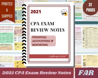 Printed & Shipped CPA Exam Review AUD 31 Pages 2021 | Etsy