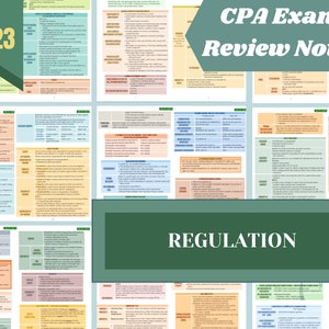 2023 | CPA Exam Review Notes - 4 Parts Bundle | Digital Download | 138 ...