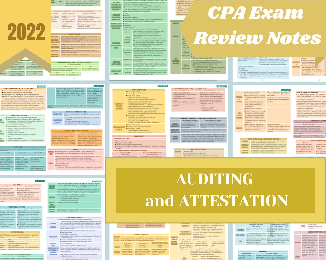 2022 | Digital Download | CPA Exam Review Notes - AUD | 31 Pages | 2022 ...