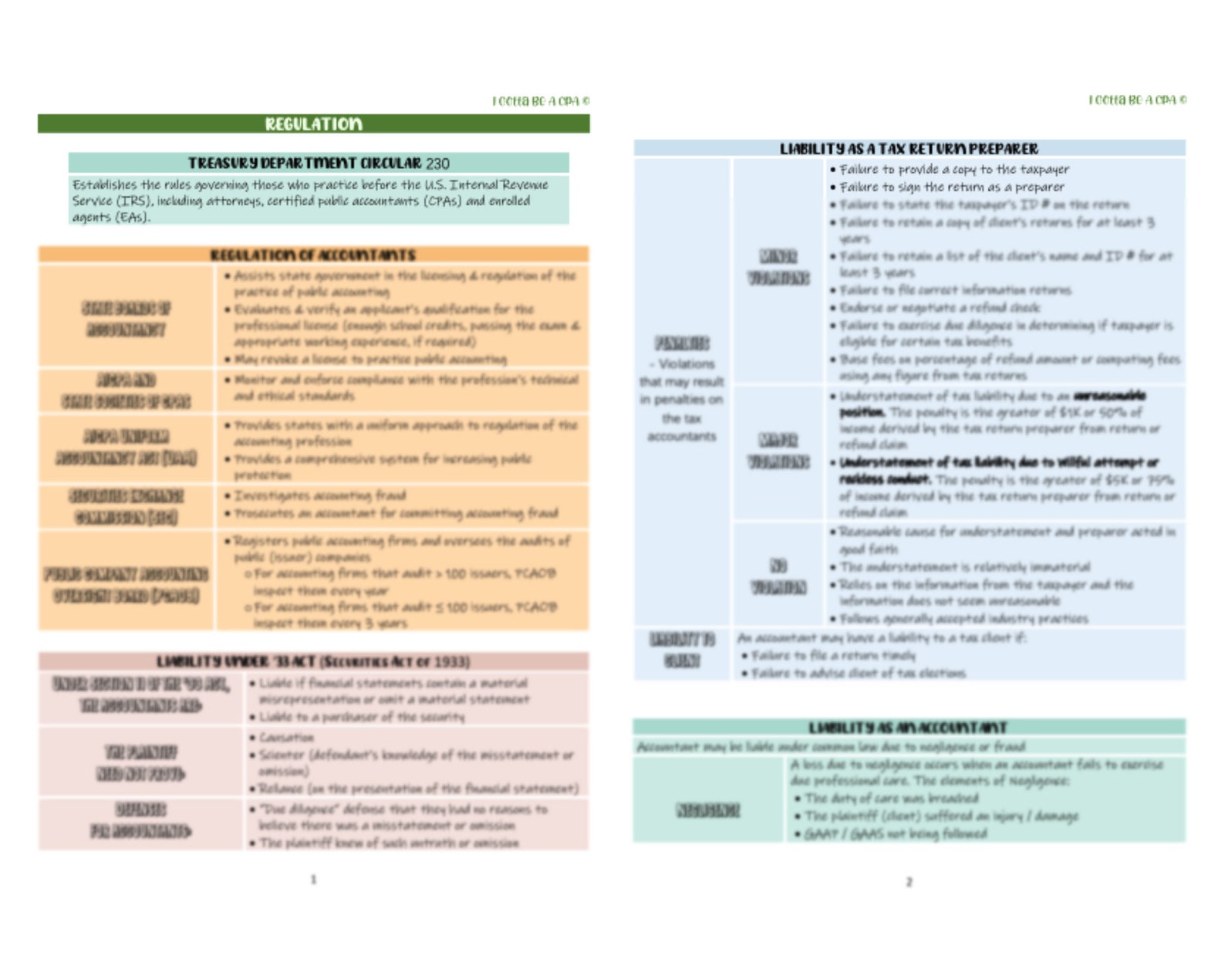 2022 Digital Download CPA Exam Review Notes REG 34 - Etsy