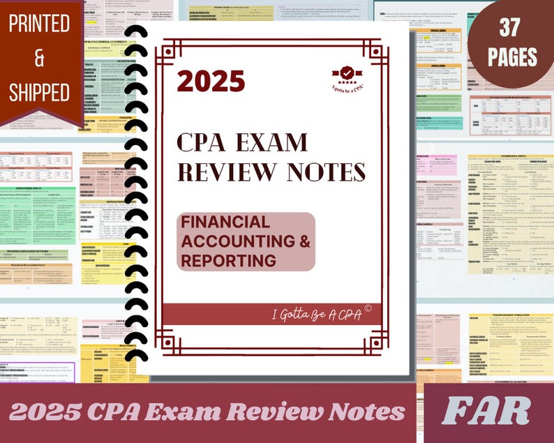 2025 CPA Exam Review Notes | 3 Core Sections Bundle | Printed & Shipped ...