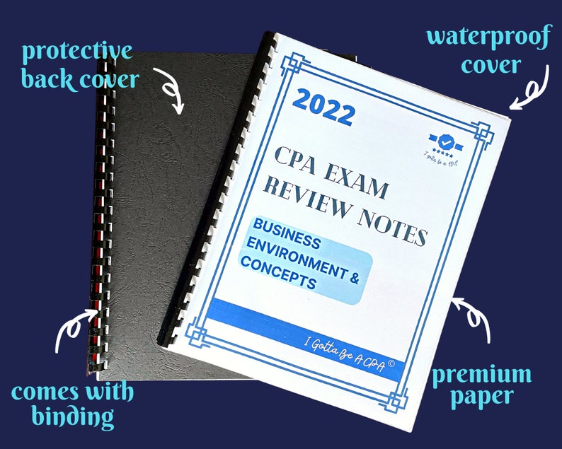 2022 | Printed & Shipped | CPA Exam Review Notes - 4 Parts Bundle | 131 ...