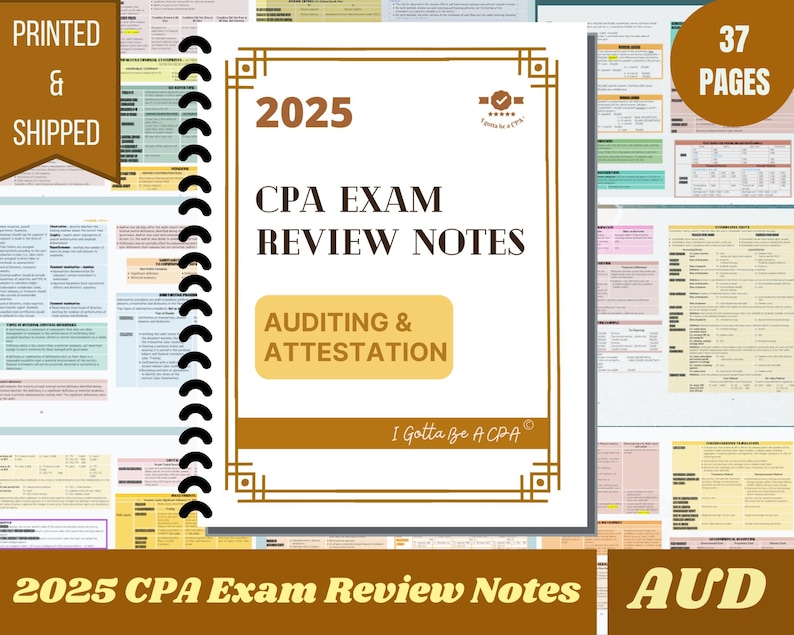 2025 | CPA Exam Review Notes - 6 Sections Complete Bundle | Printed ...