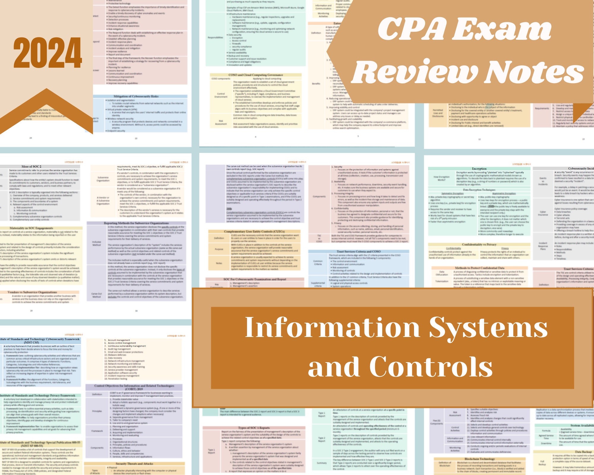 2024 | CPA Exam Review Notes - ISC | Digital Download | Information ...