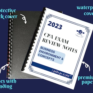 2023 | CPA Exam Review Notes - BEC | Printed & Shipped | 35 Pages ...