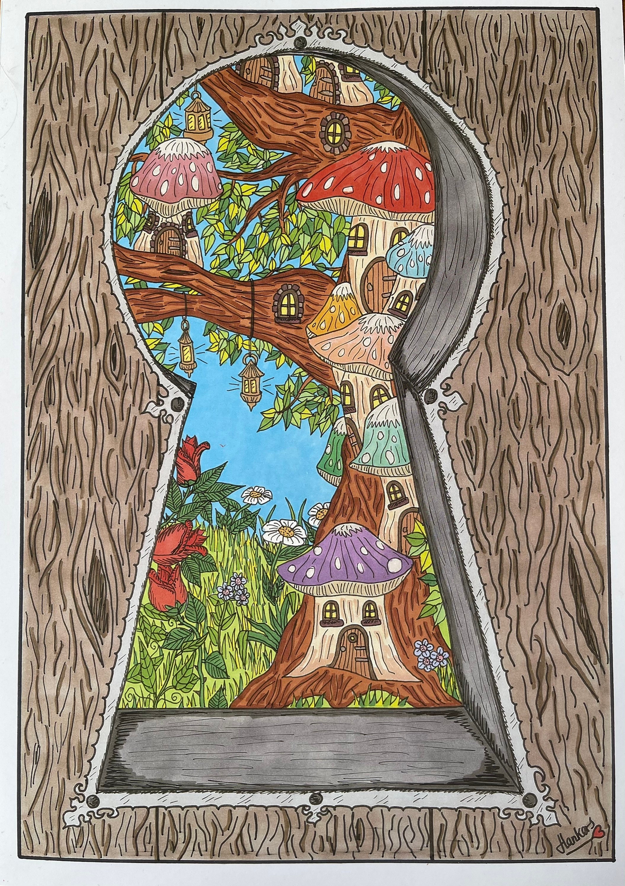 Through The Keyhole Drawing