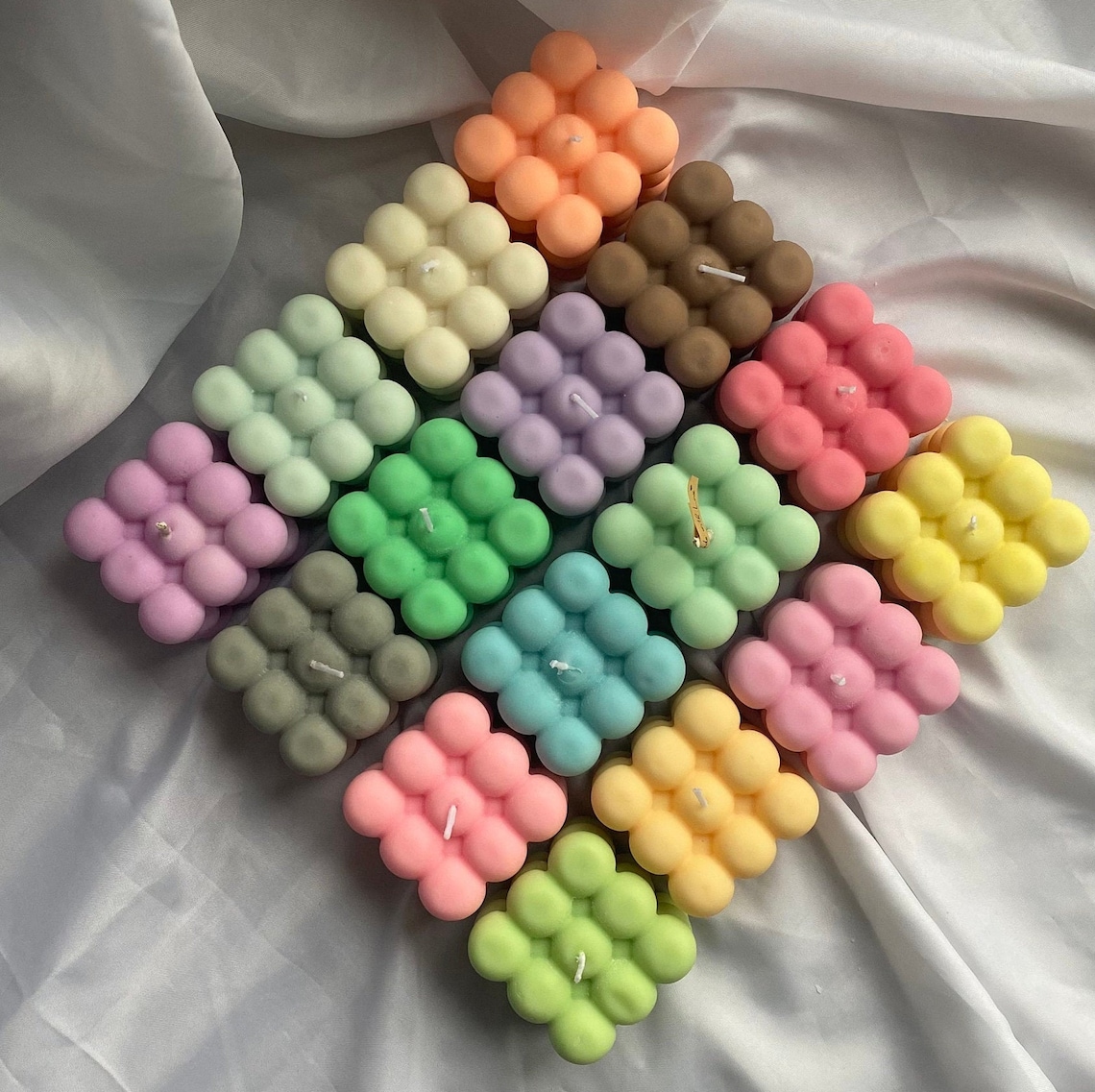 Bubble Cube Candle | Soy Wax Bubble Cube Candle | Vegan Candle | (big ...