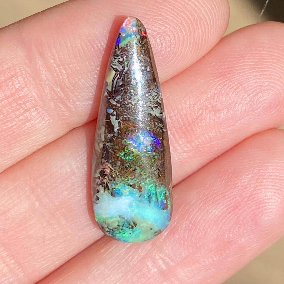 Natural Australian Queensland Boulder Opal Cabochon - Opal - Untreated ...