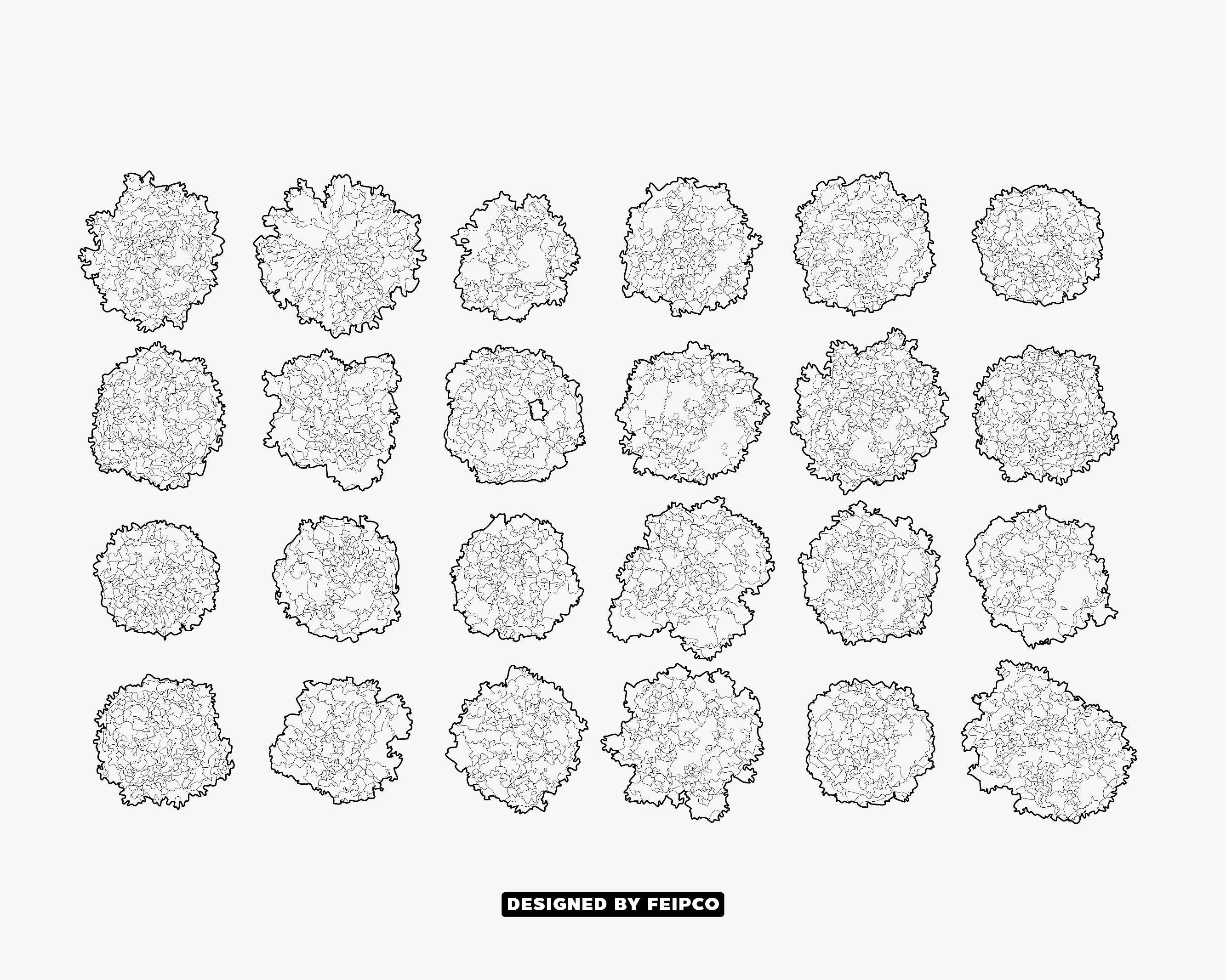 288 TREES PLAN Vector Pack (.ai, .png) - Etsy