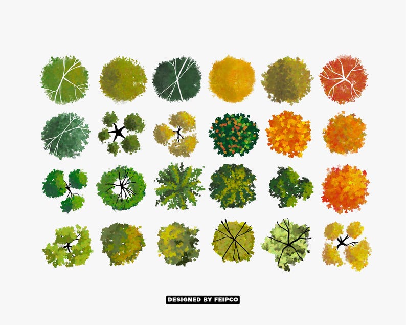 288 TREES PLAN Vector Pack (.ai, .png) - Etsy