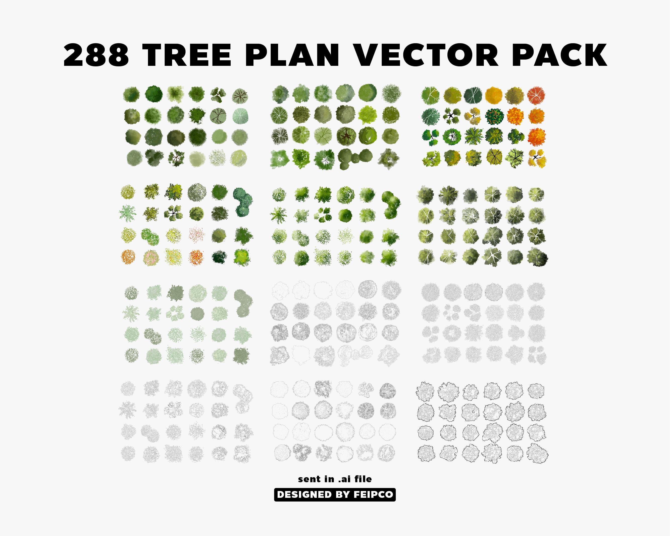 288 TREES PLAN Vector Pack (.ai, .png) - Etsy