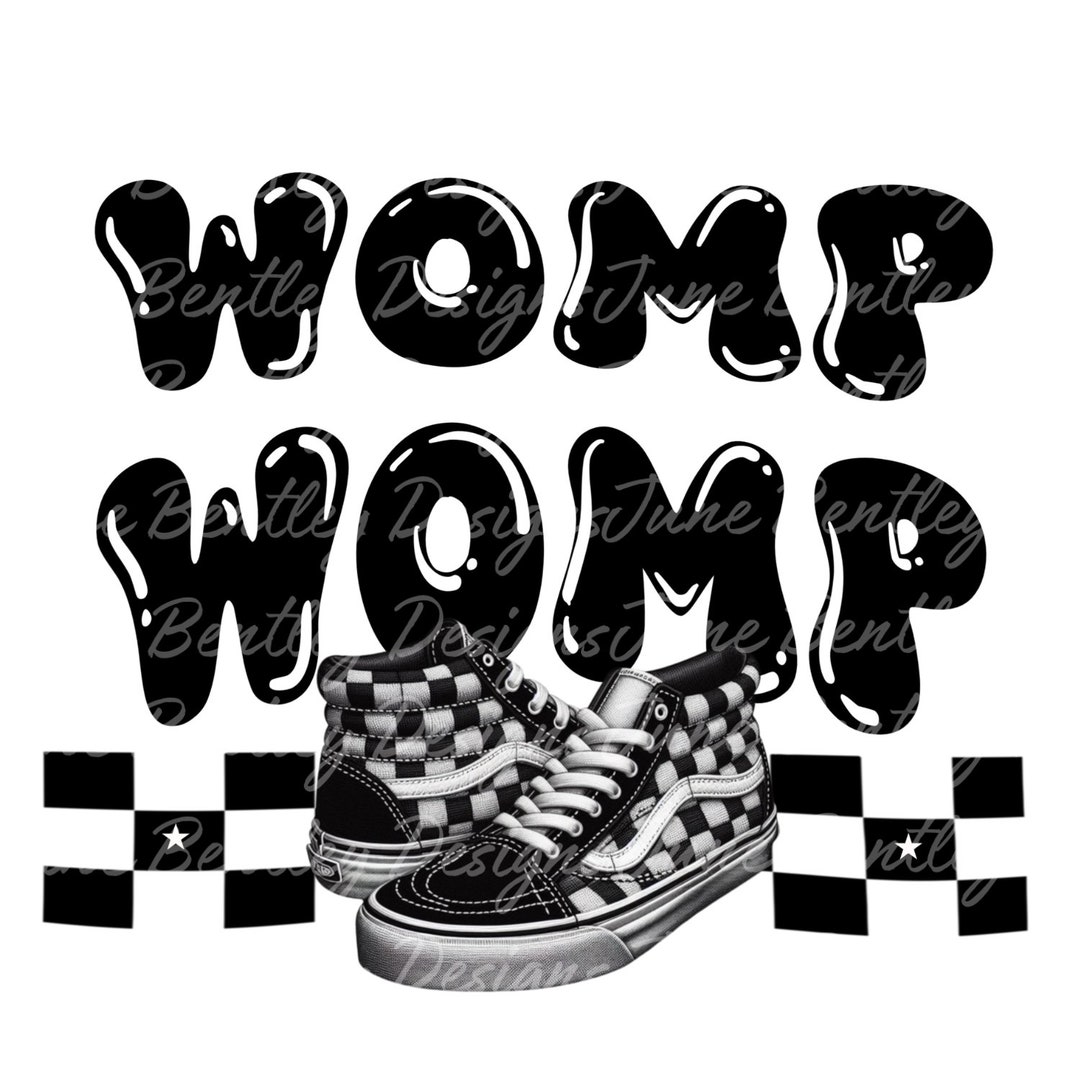 Womp Womp Faux Embroidered Shoes Black and White PNG Digital Download ...
