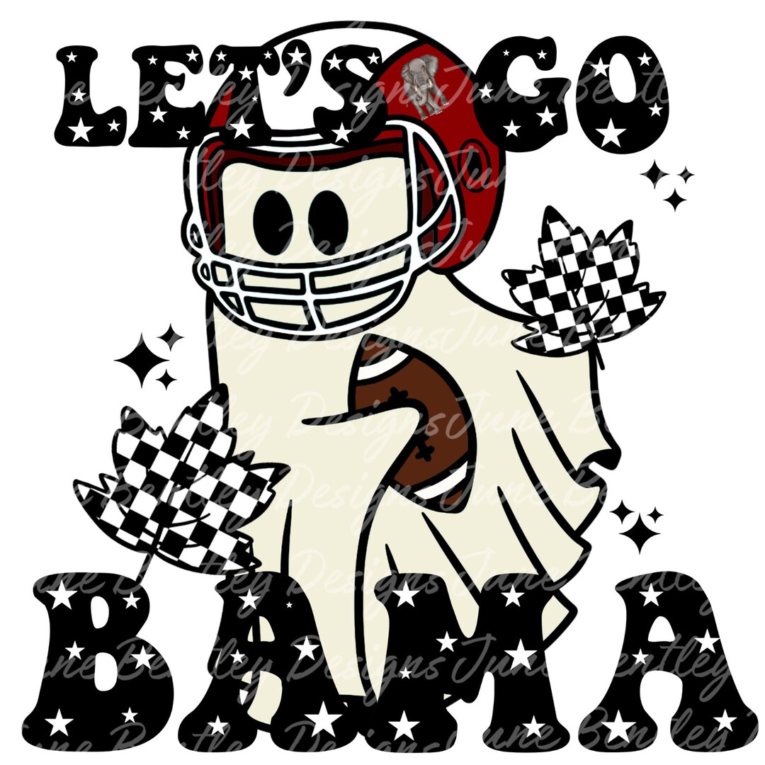 Original Designer Lets Go Football Ghost PNG Digital Design Fall Szn - Etsy