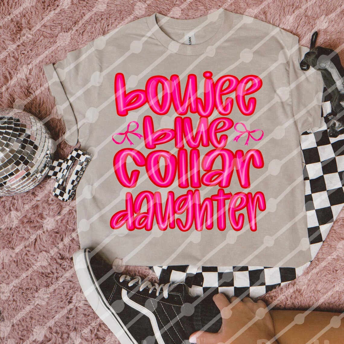 ORIGINAL DESIGNER Boujee Blue Collar Daughter Neon Pink PNG Digital ...