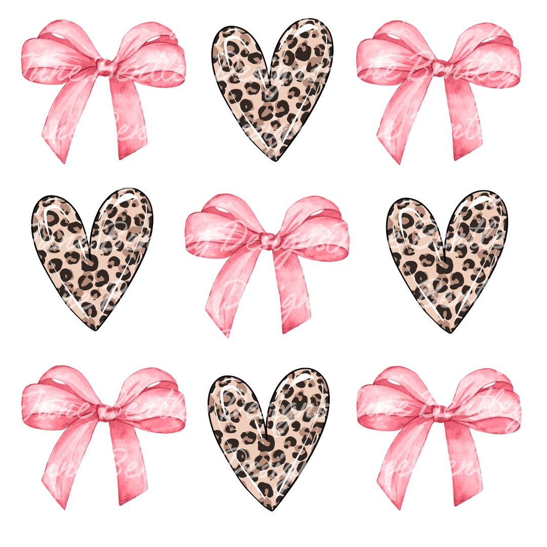 Coquette Pink Leopard Heart PNG Trendy 2024 - Etsy
